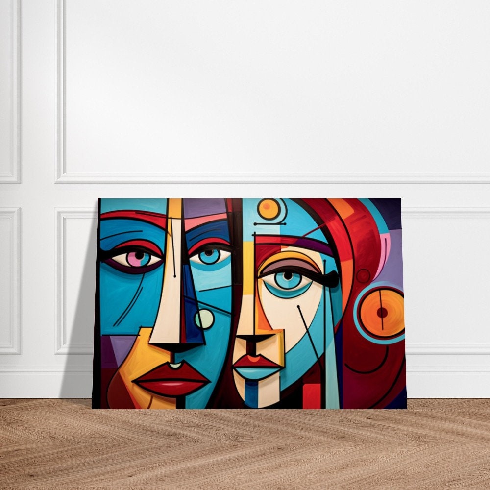Colorful Two Faces Abstract Portrait, Abstract Art, Face Design Art ...