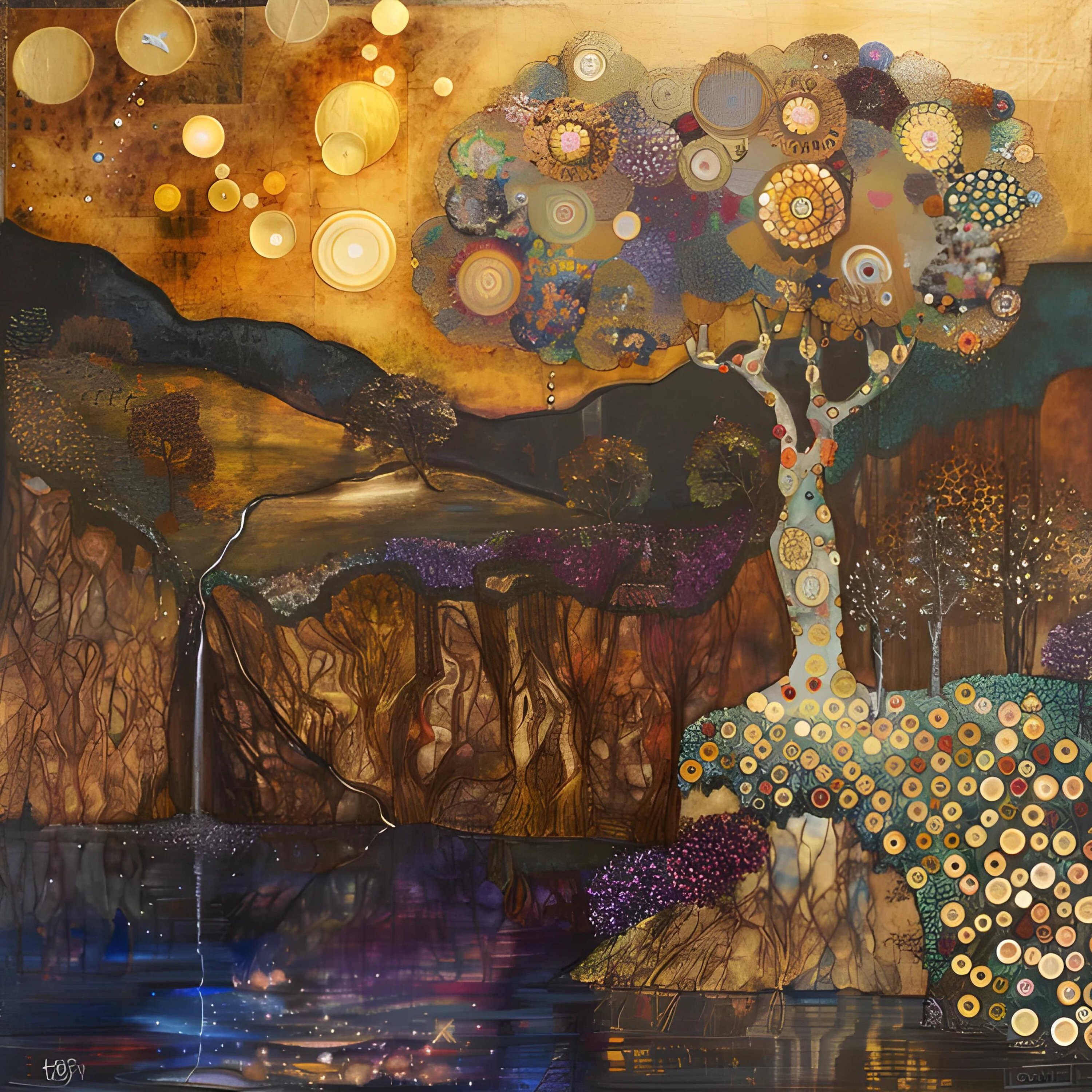 Remarkable Gustav Klimt Inspired Landscapes in 5K Set of 5. Print on ...