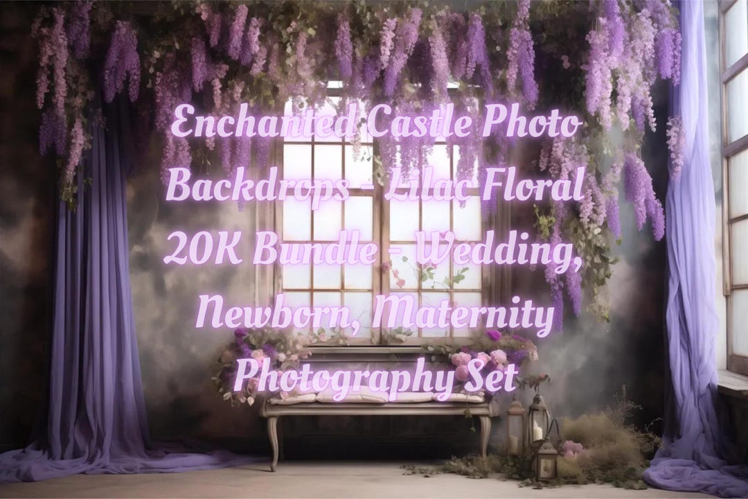Lilac & Lavender Photo Backdrop Rustic Castle Wide Shot 20K Wedding ...