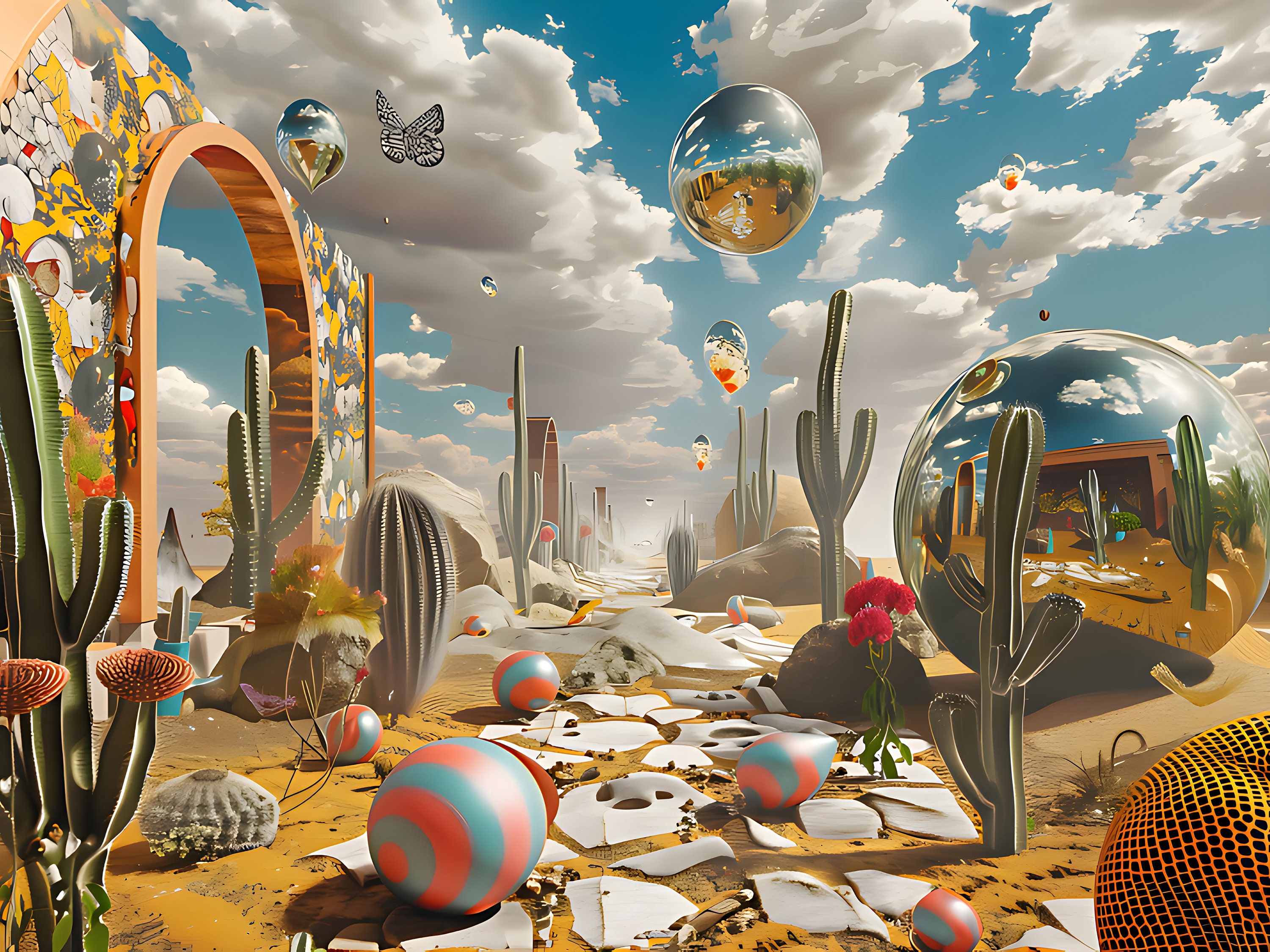 Set of 5 in 5K Surreal Digital Art Scenes With Unconventional Items and ...