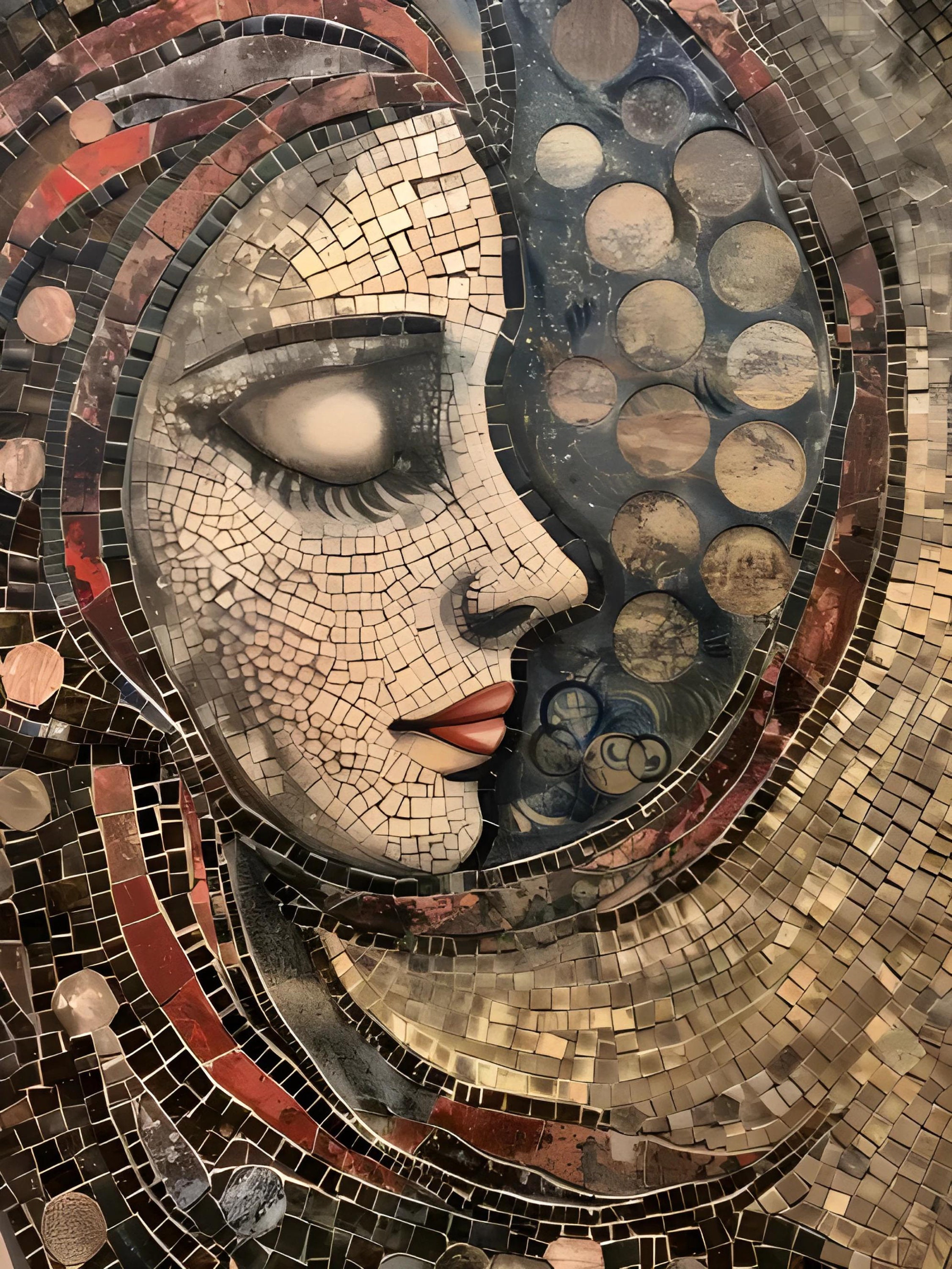 Beautiful Mosaic Portraits in 5K Set of 5 Vertical Prints. Print on ...