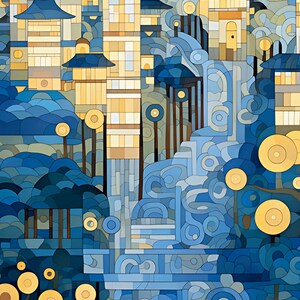 Incredible Gustav Klimt Inspired Landscapes in 5K! Set of 5. Print on ...