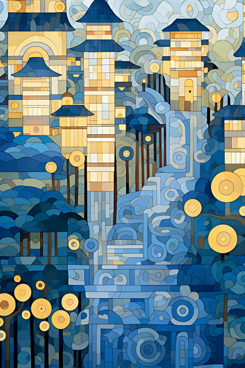 Incredible Gustav Klimt Inspired Landscapes in 5K! Set of 5. Print on ...