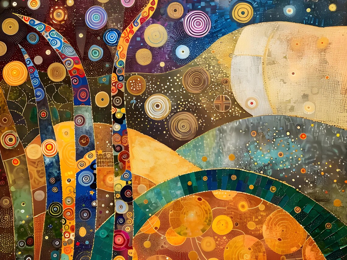 Celestial Set of 5 Instant Download, Klimt Design Art, Home Decor Wall ...