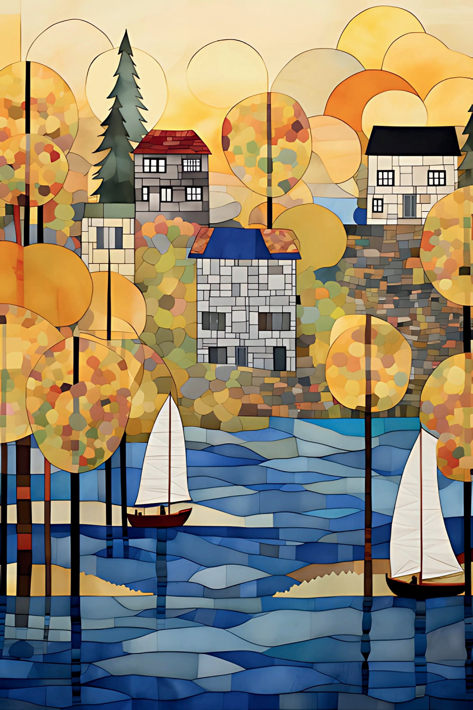 Incredible Gustav Klimt Inspired Landscapes in 5K! Set of 5. Print on ...