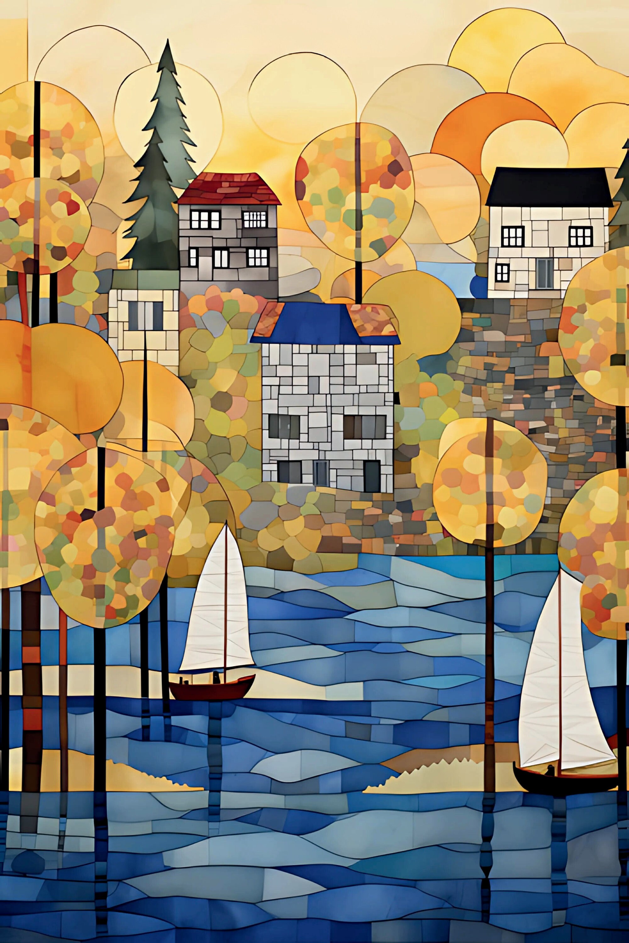 Incredible Gustav Klimt Inspired Landscapes in 5K! Set of 5. Print on ...