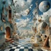 Set of 5 in 5K Surreal Digital Art Scenes With Unconventional Items and ...