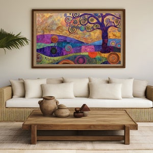 Klimt Design Print, Zen Woven Art Style, Nature Landscape Design, Art ...