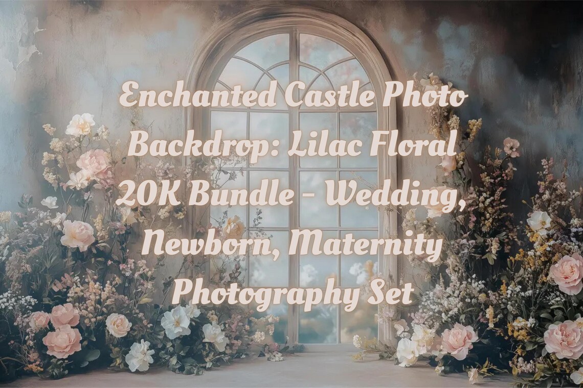 Pastel Floral Photo Backdrop Rustic Castle Wide Shot, 20K Wedding ...