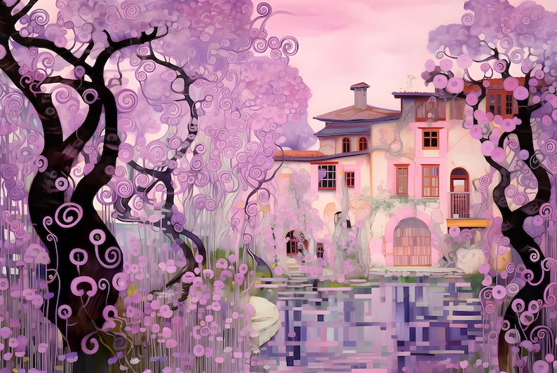 Incredible Gustav Klimt Inspired Landscapes in 5K! Set of 5. Print on ...