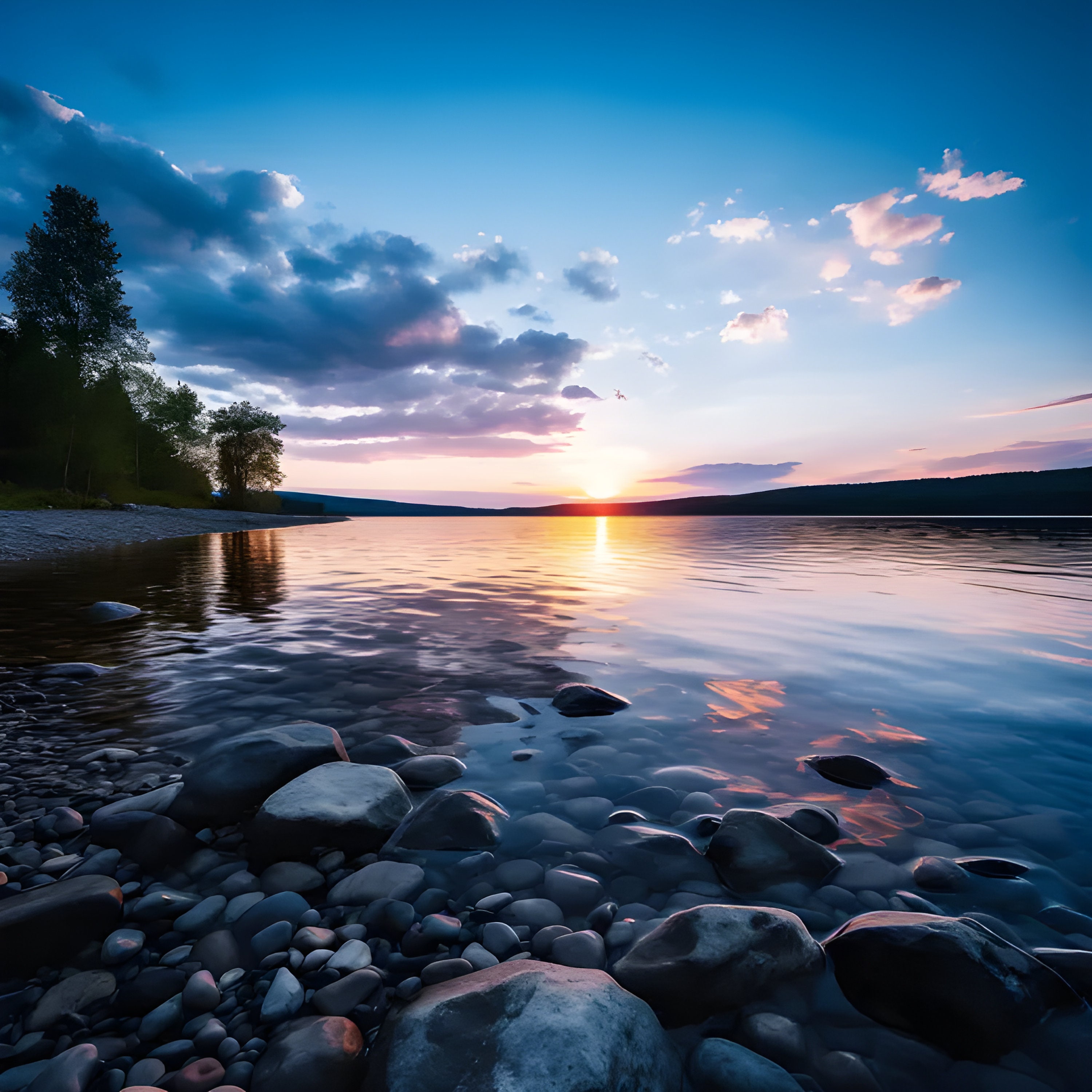 Lakeside Sunset and Twilight Backdrops in 5K Set of 5, Digital Download ...