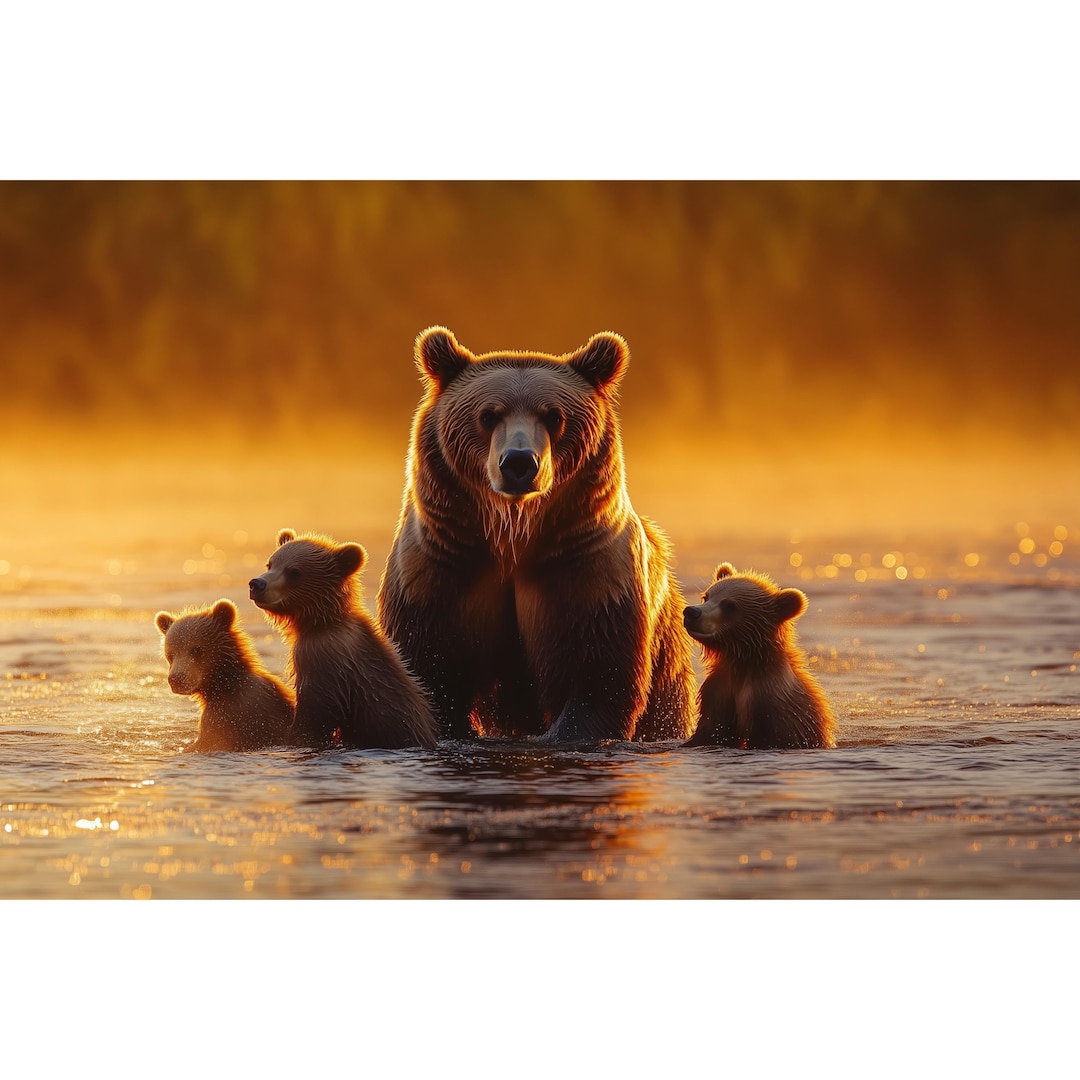 Wildlife Digital Art Set of 5, High-resolution Animal Prints, Modern ...