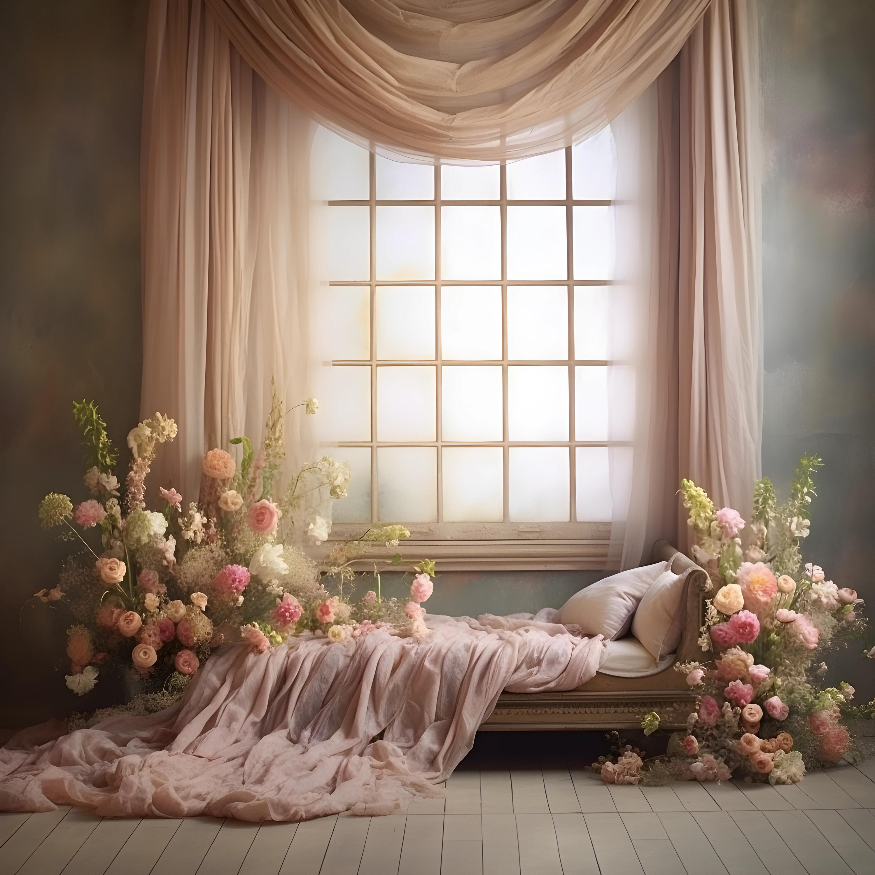 Exquisite Maternity and Newborn Soft, Floral, Pastel Digital Backdrops ...