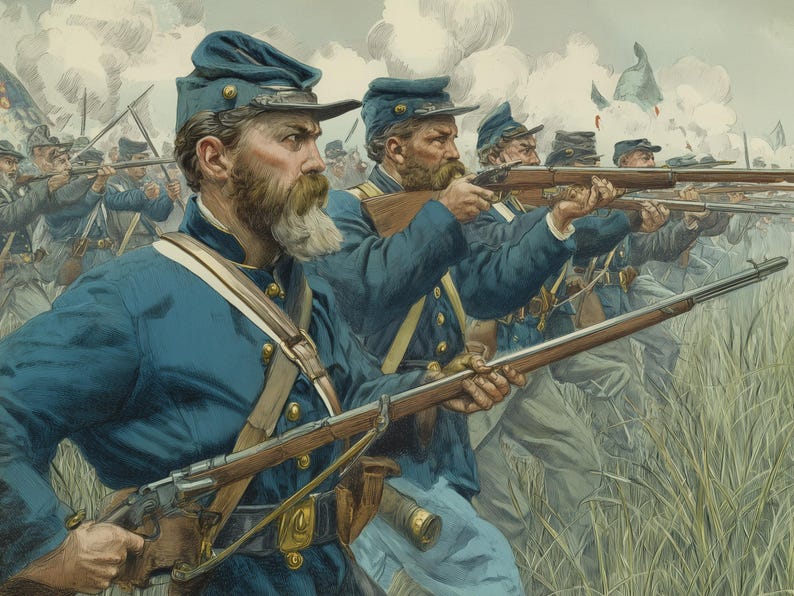 Civil War Art Print Set - American Civil War Decor - Military History ...