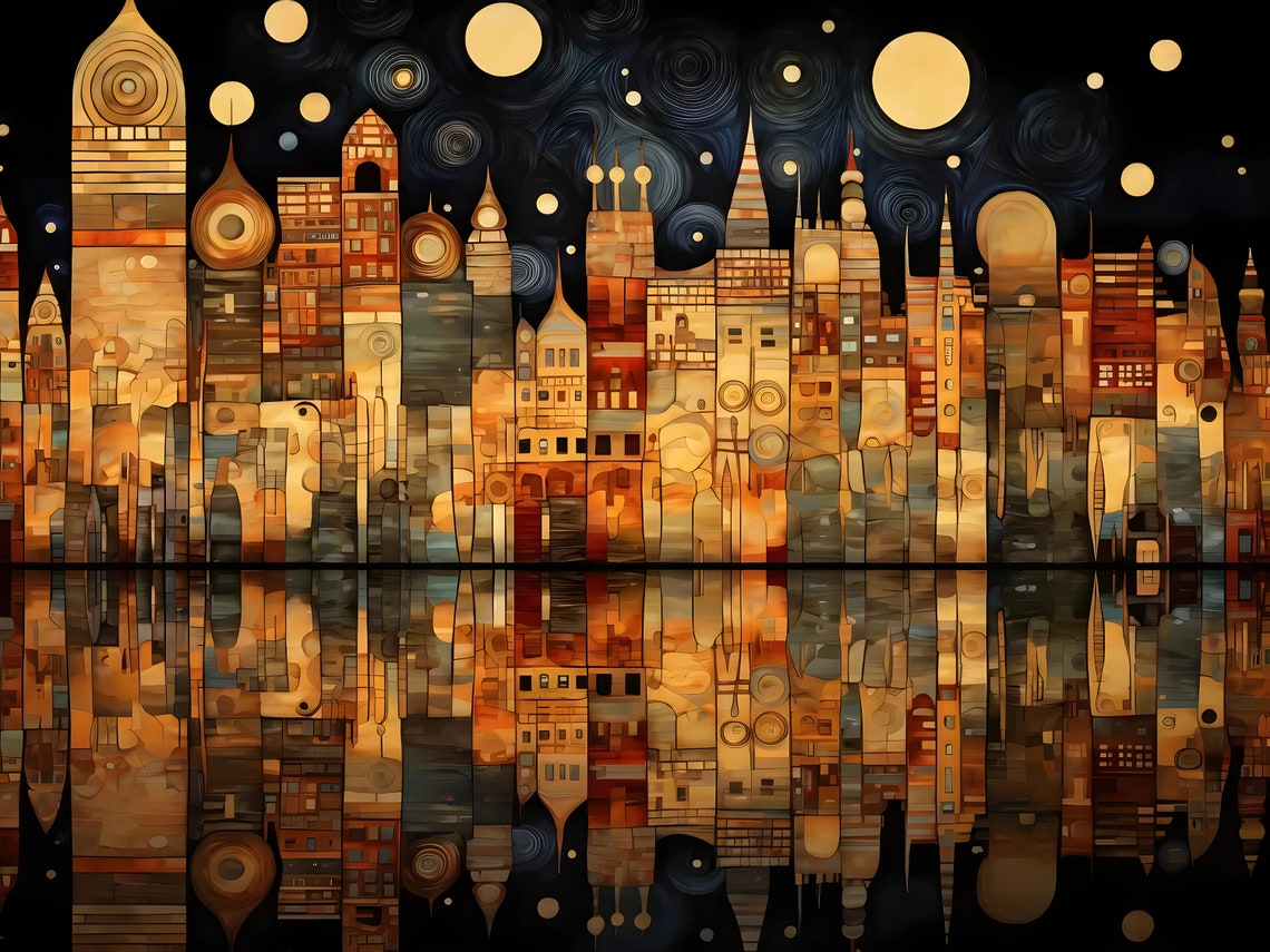 Incredible Gustav Klimt Art Bundle - Cityscapes in 20K! Set of 5. Print ...