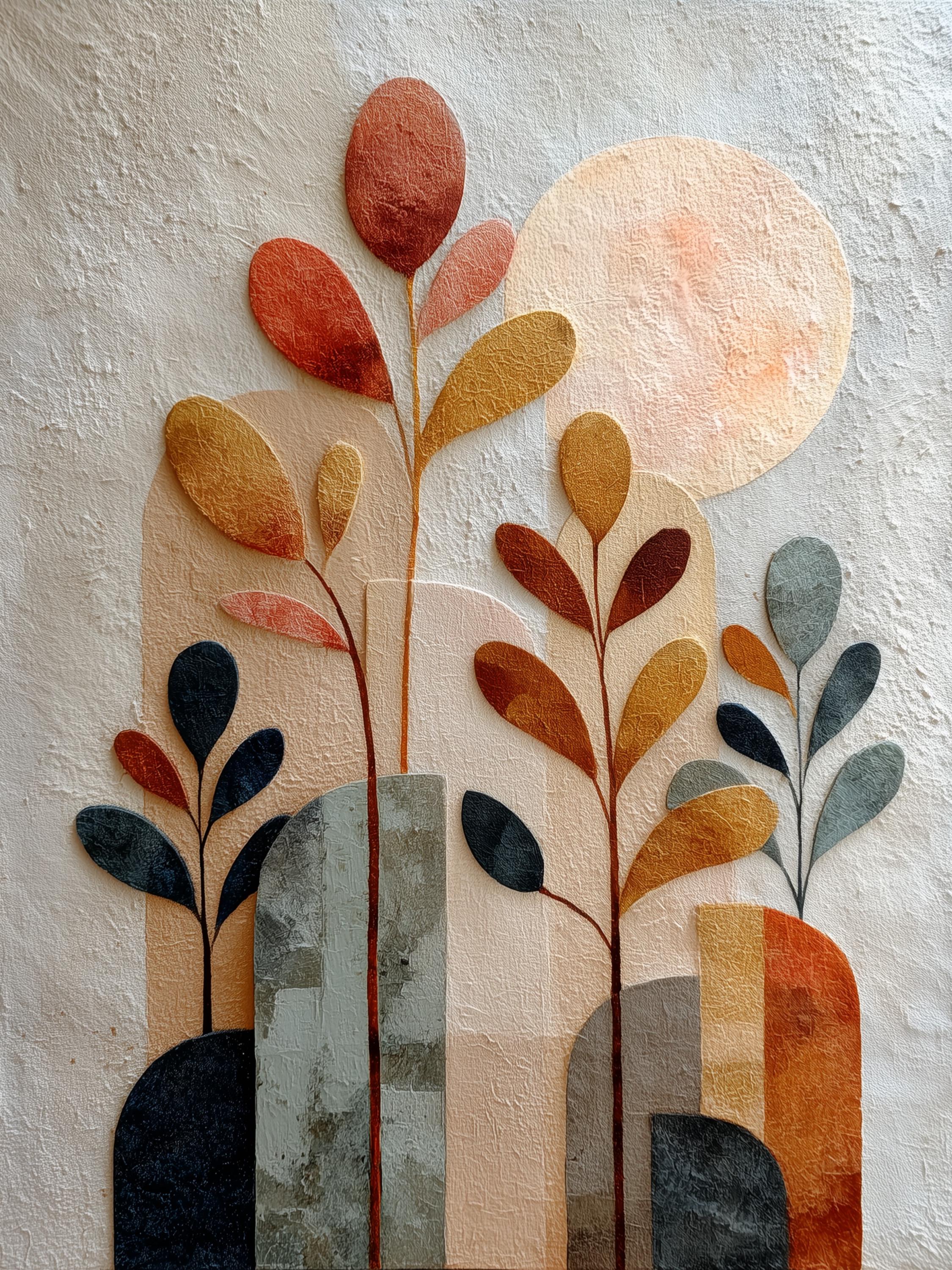 Chic Botanical Print Bundle - 5 Modern Nature Art Pieces, Instant ...
