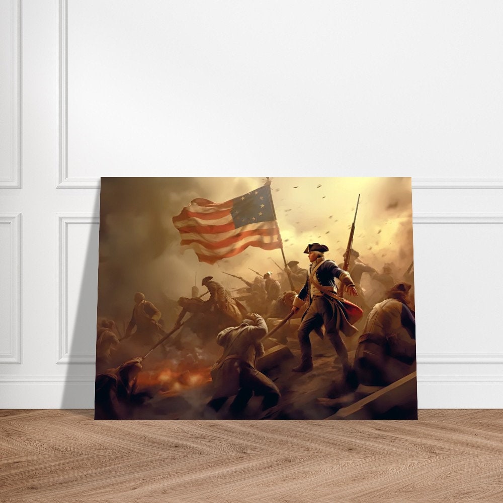 American Revolution Vintage Landscape Poster, Large Art Print ...