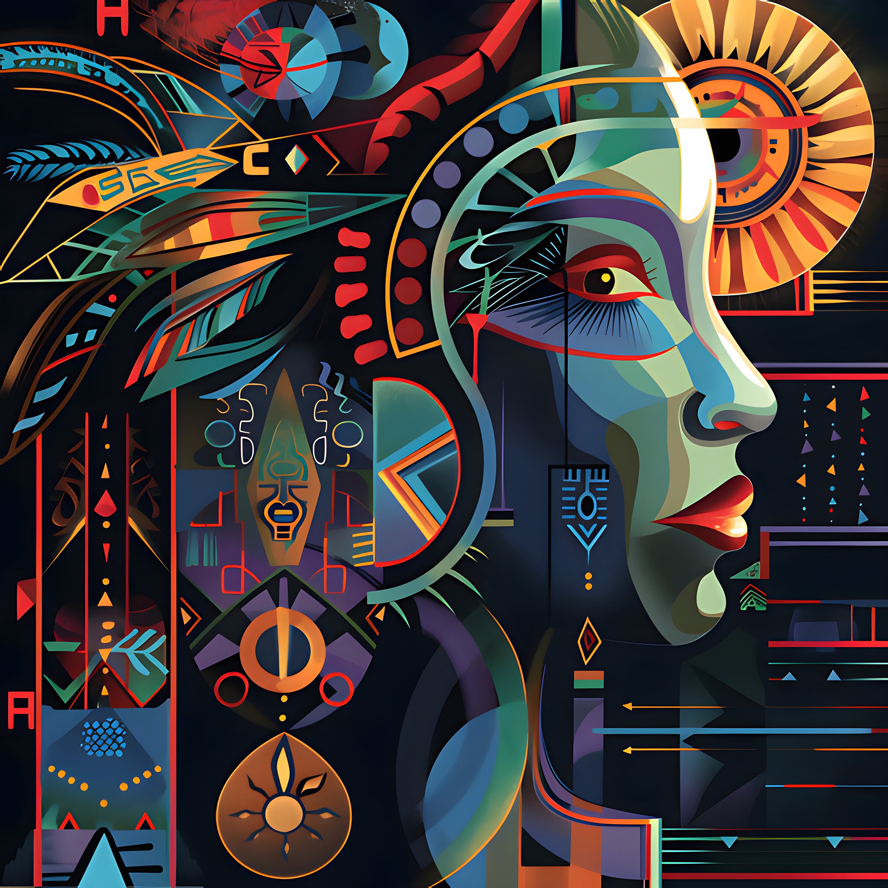 Set of 5 in 5K Primitive Inspiration: Abstract Digital Art With ...