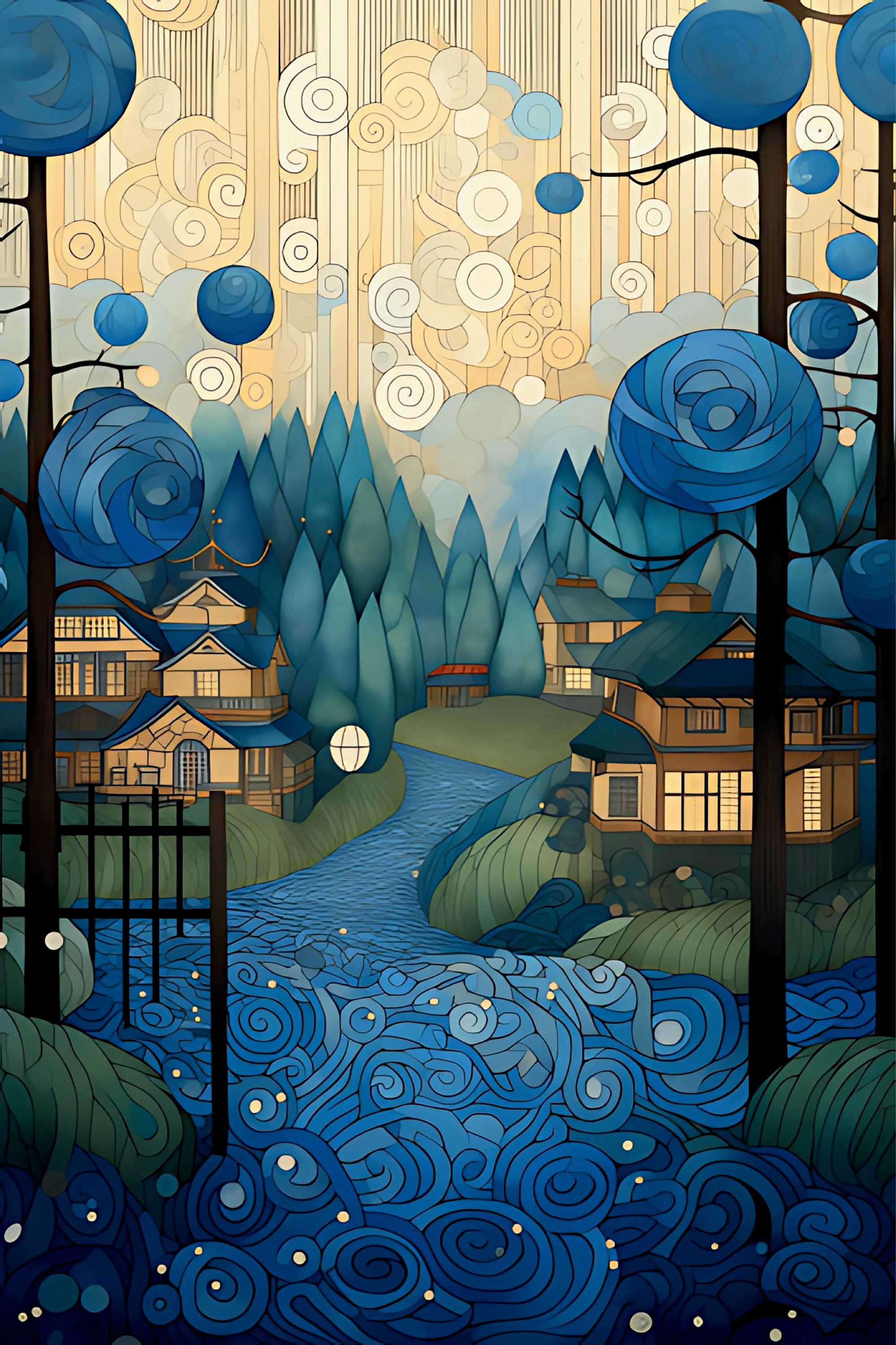 Incredible Gustav Klimt Inspired Landscapes in 5K! Set of 5. Print on ...