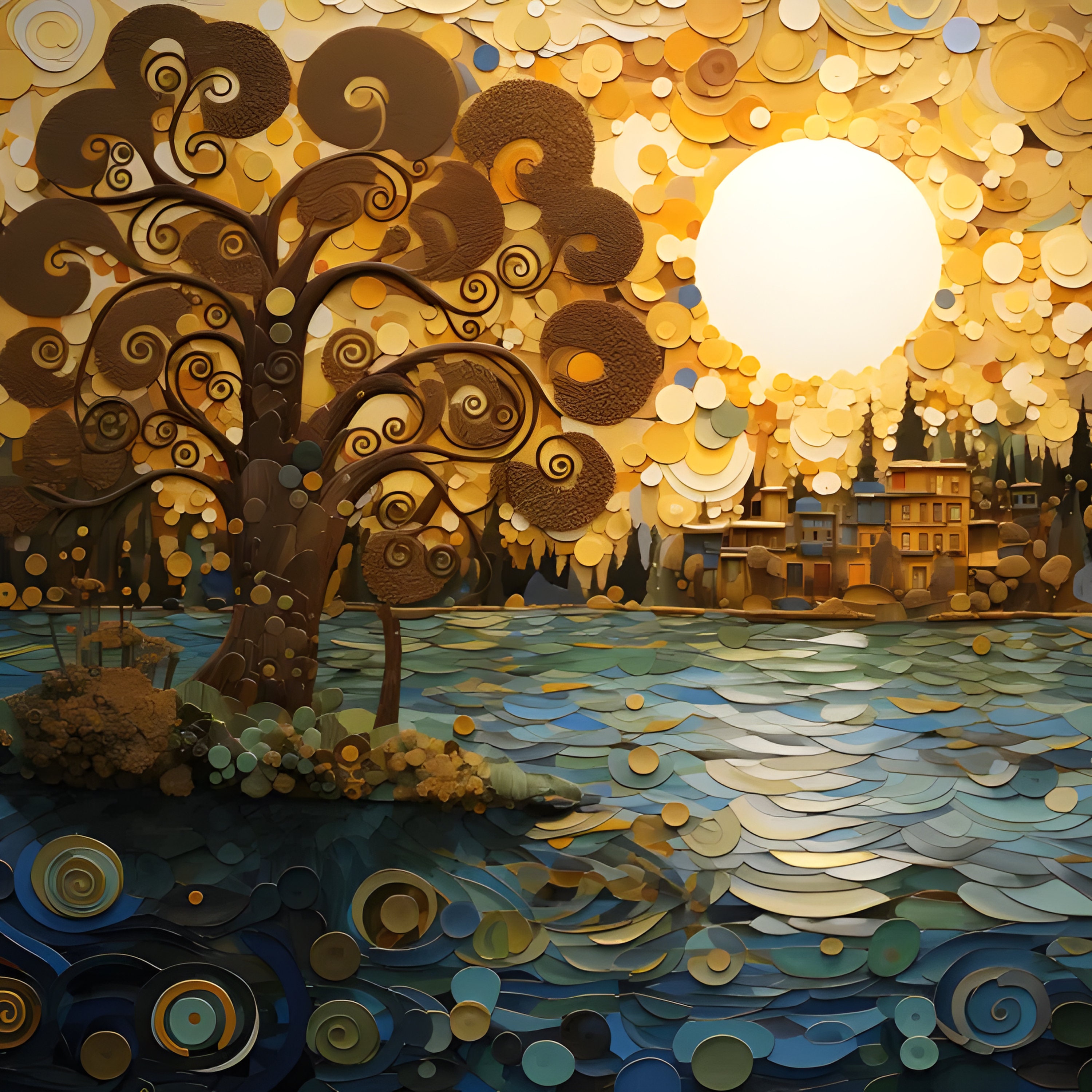 Remarkable Gustav Klimt Inspired Landscapes in 5K! Set of 5. Print on ...