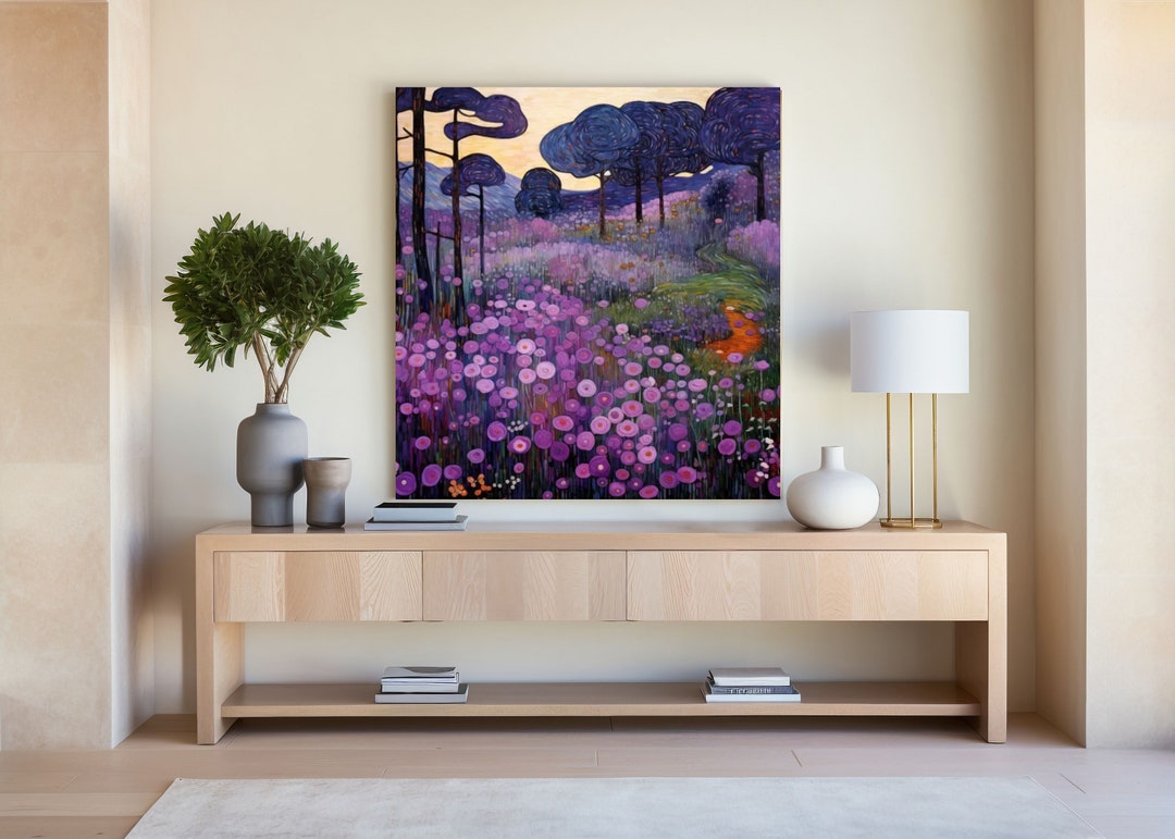 Gustav Klimt Styled Canvas, Canvas Garden Design, Whimsical Klimt ...