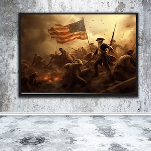 American Revolution Vintage Landscape Poster, Large Art Print ...