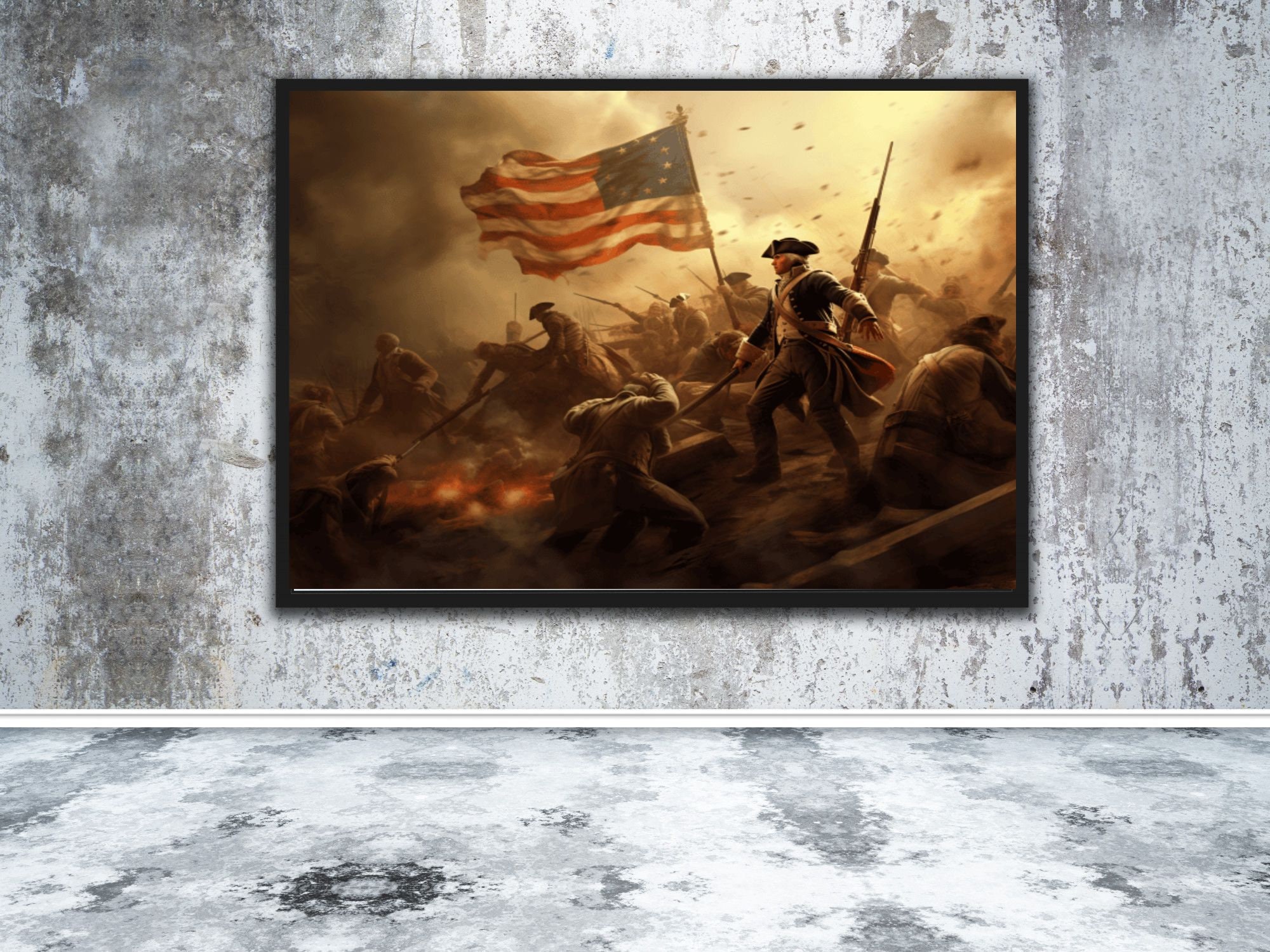 American Revolution Vintage Landscape Poster, Large Art Print ...