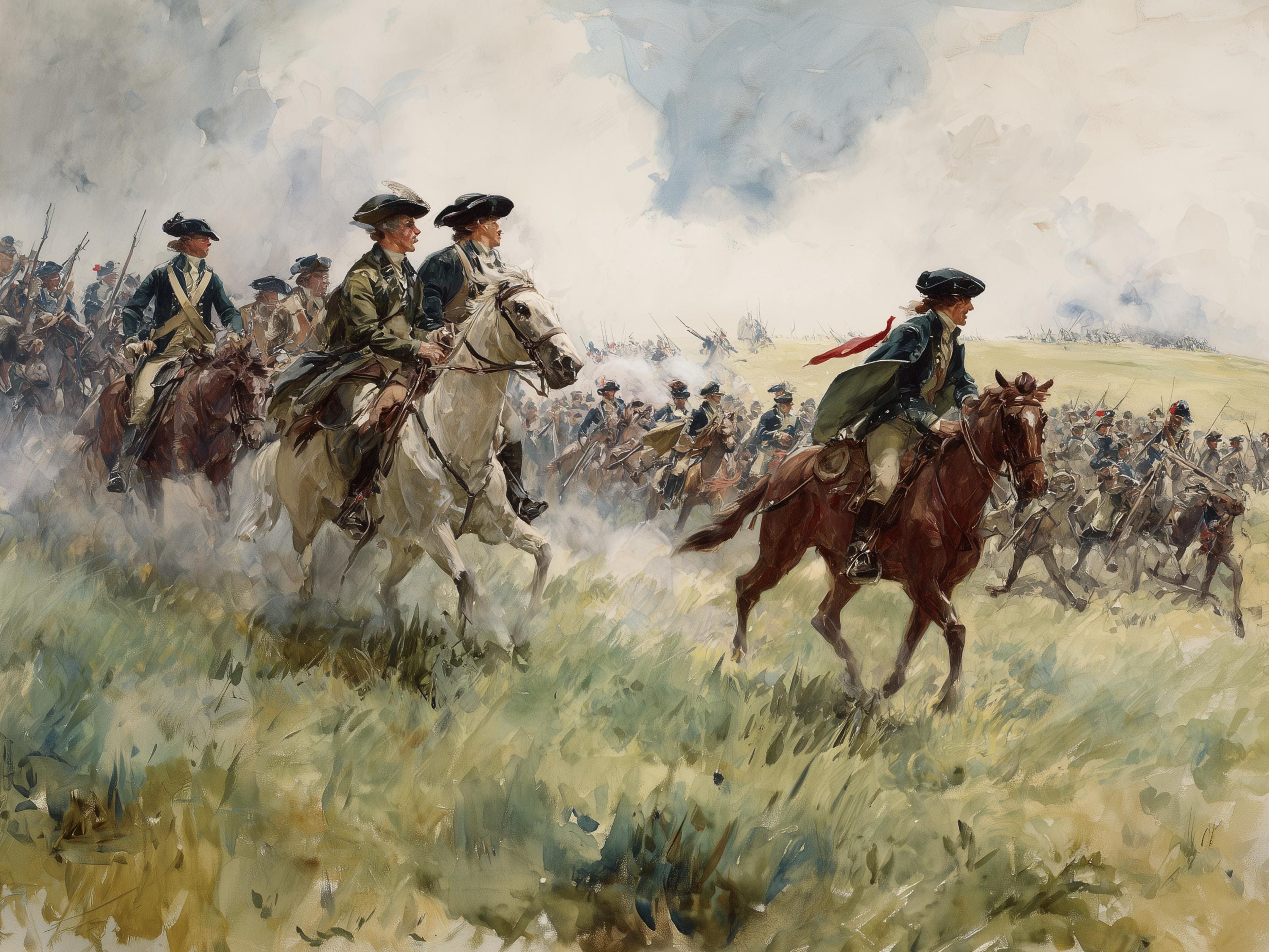 Revolutionary War Art Print Set - American Revolution Decor - Colonial ...