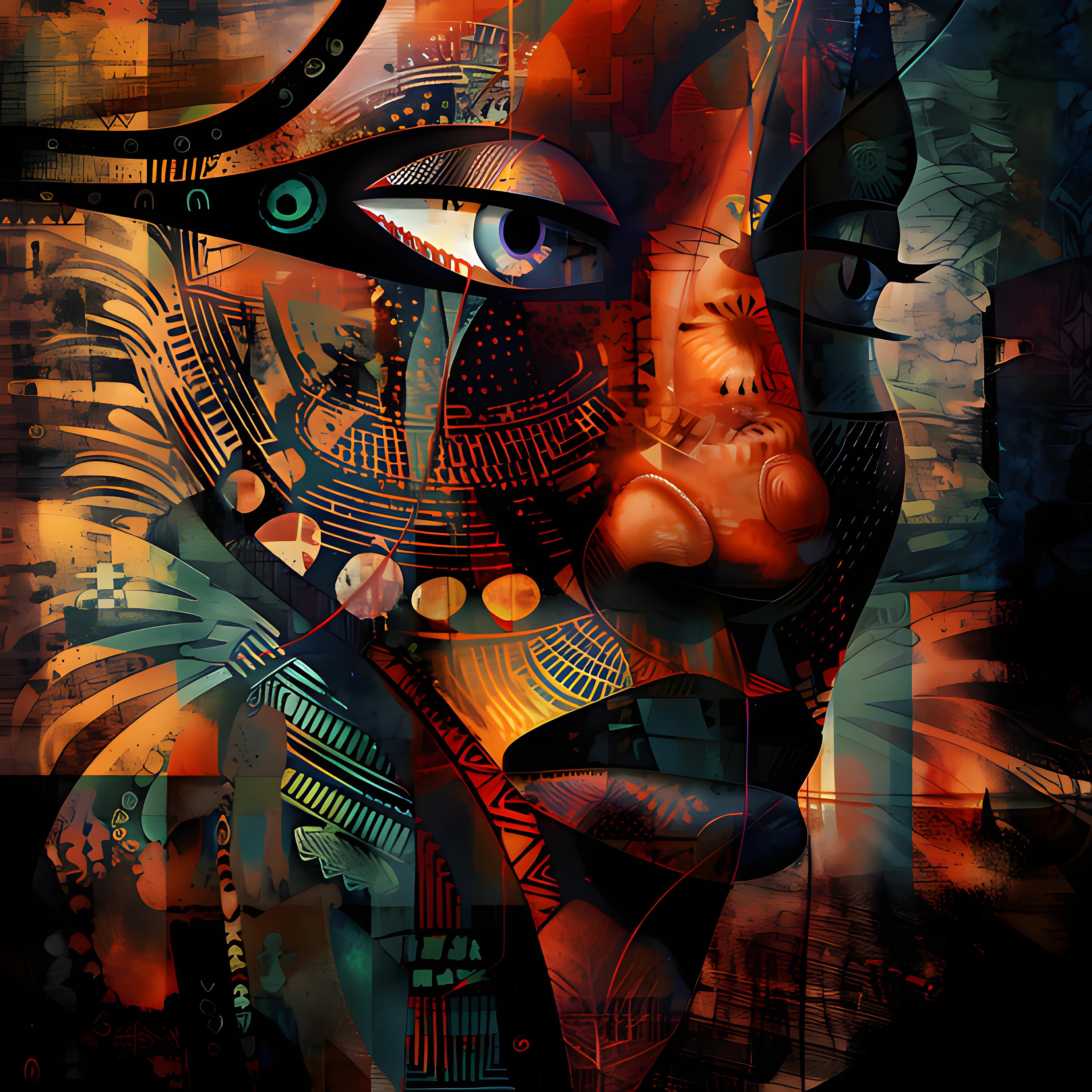 Set of 5 in 5K Primitive Inspiration: Abstract Digital Art With ...