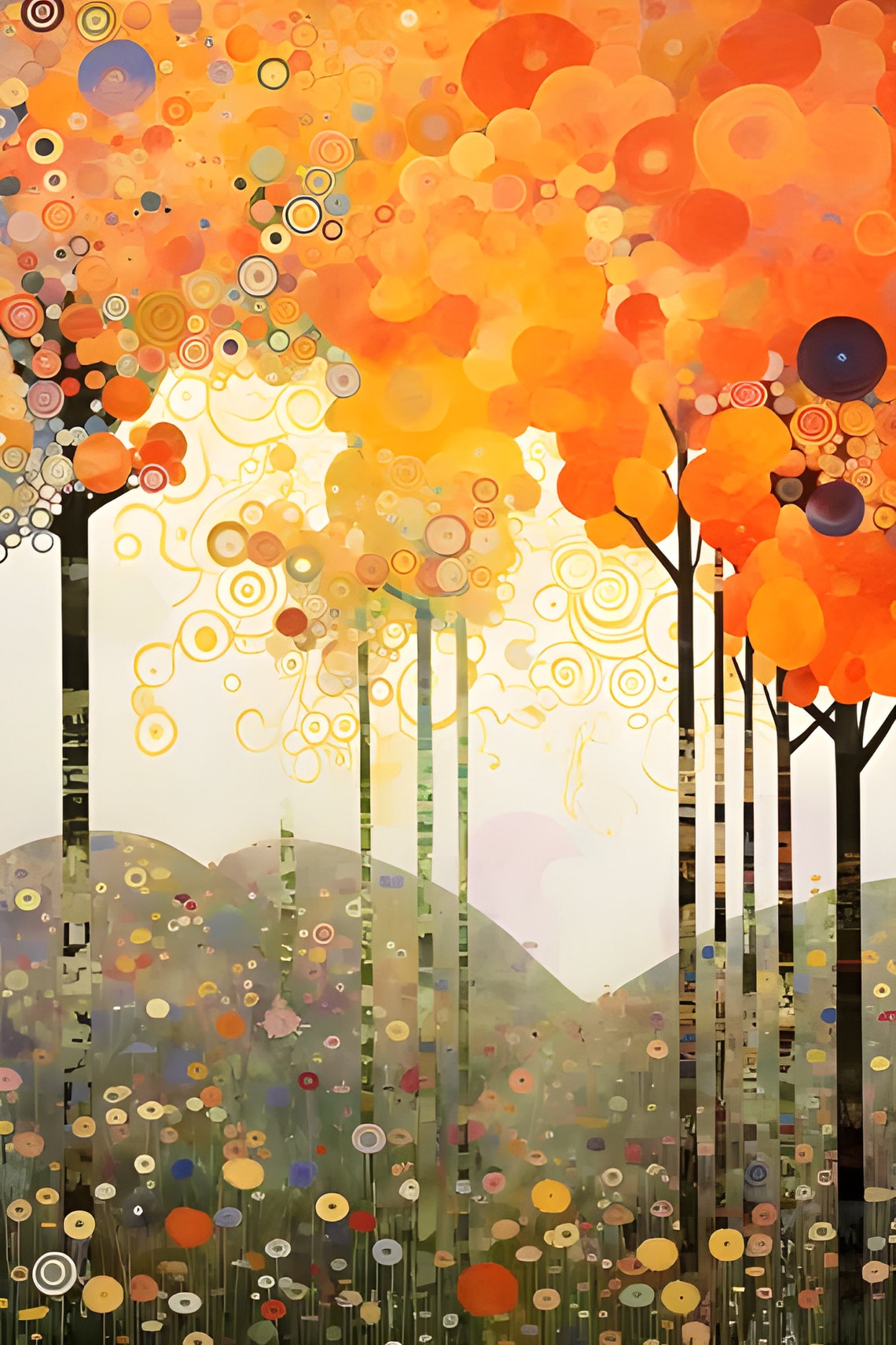 Incredible Gustav Klimt Inspired Landscapes in 5K Set of 5. Print on ...