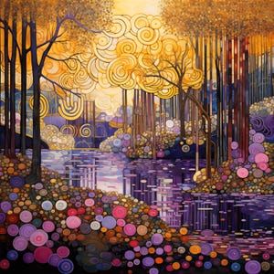 Set of 5 Gustav Klimt Landscape Prints 30K Quality Digital Downloads ...