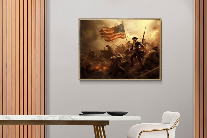 American Revolution Vintage Landscape Poster, Large Art Print ...