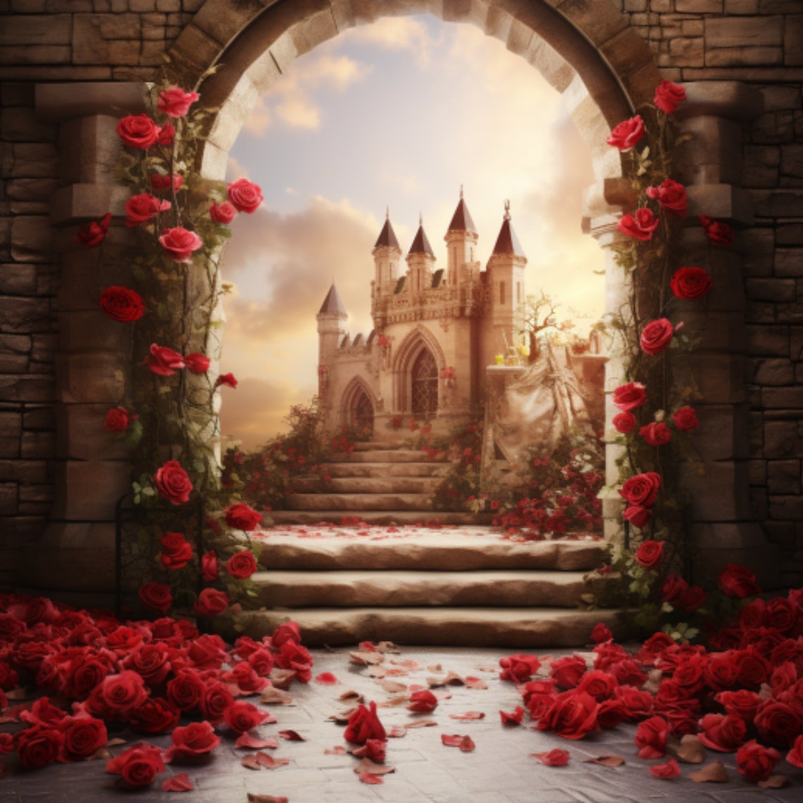 Rustic Red Rose Digital Backdrop in High Resolution. Set of 5 - Etsy