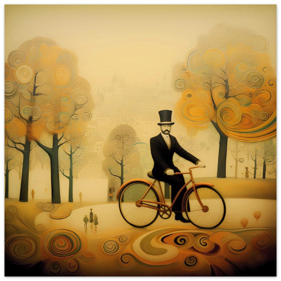 Museum-quality Materials, Parisian Cyclist, Bicycle Art, French Cyclist ...