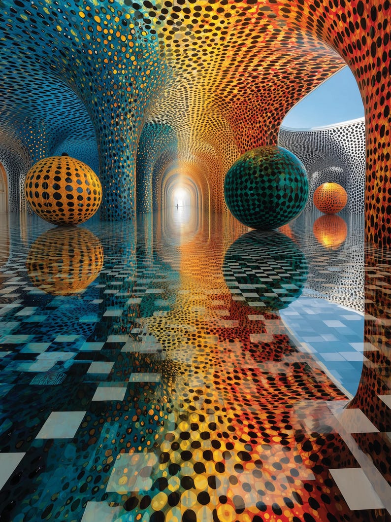 Surreal Art Prints Set of 5, Dreamscape Abstract Wall Art, Optical ...