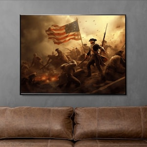 American Revolution Vintage Landscape Poster, Large Art Print ...