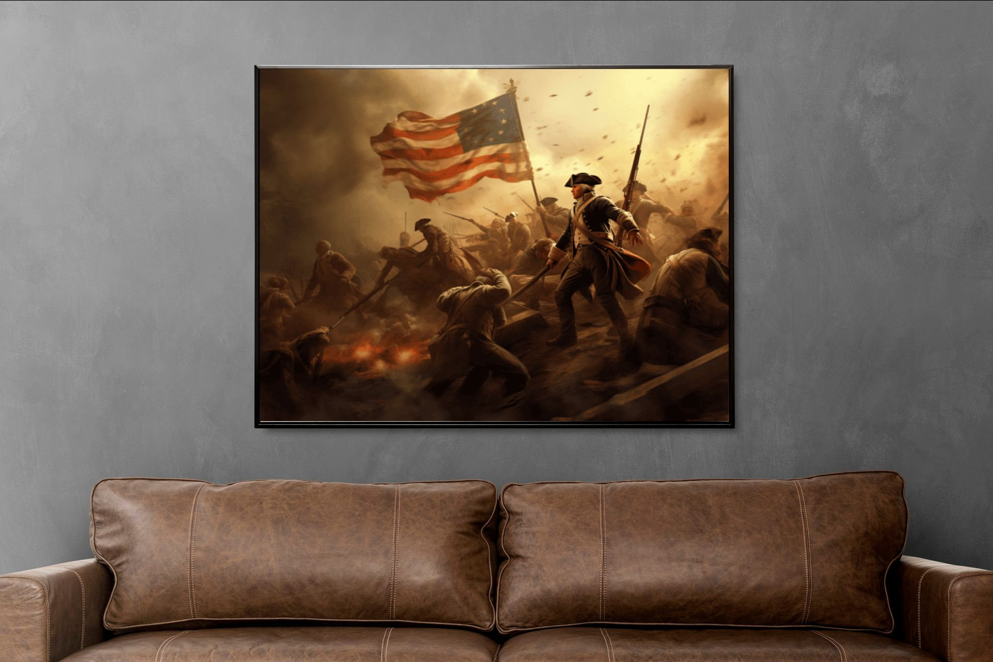 American Revolution Vintage Landscape Poster, Large Art Print ...