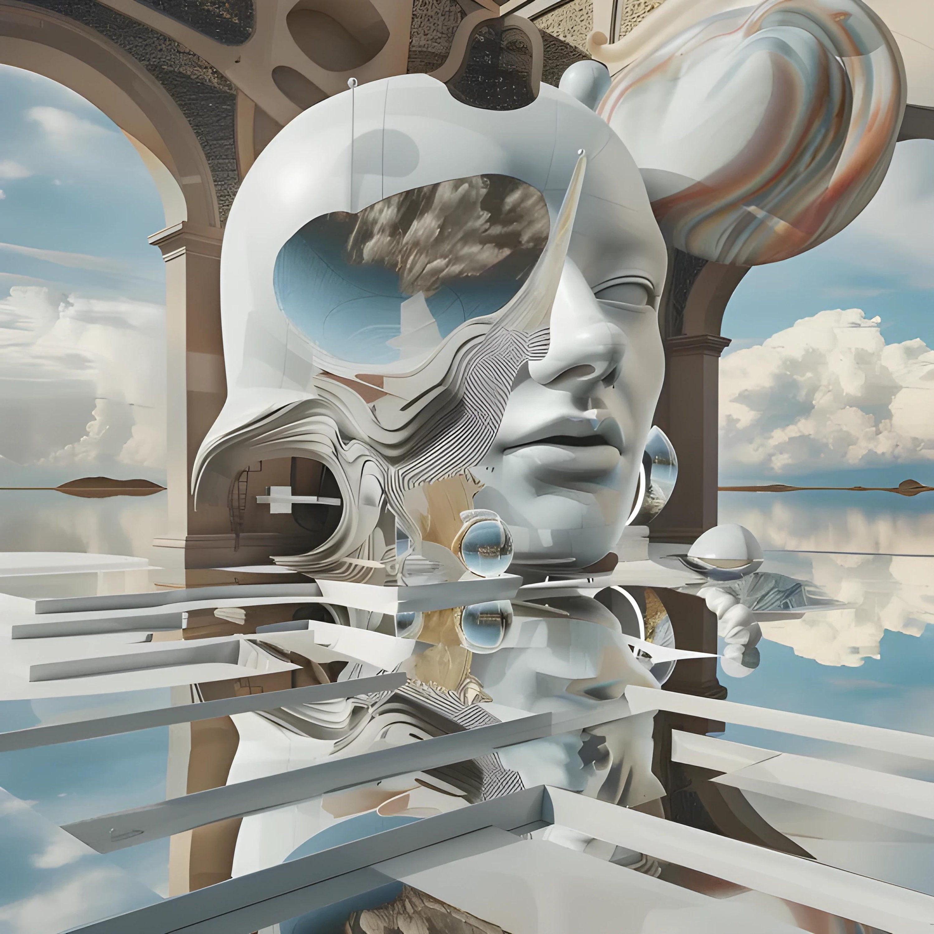 Set of 5 in 5K Surreal Digital Art Scenes With Unconventional Items and ...