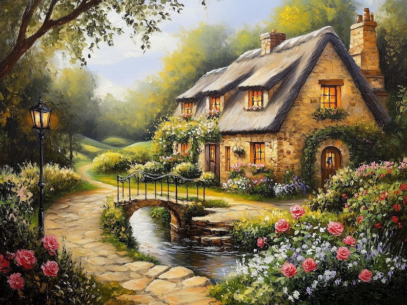 English Cottage Art Prints Set of 5, Country Garden Wall Decor ...