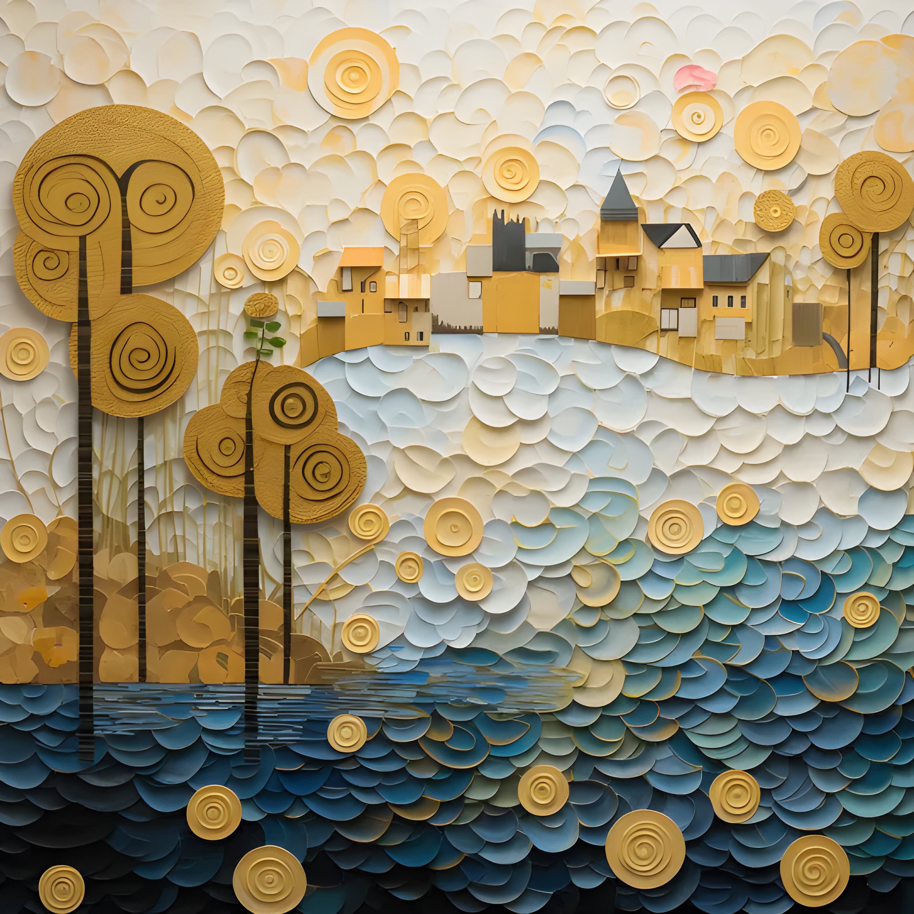 Remarkable Gustav Klimt Inspired Landscapes in 5K Set of 5. Print on ...