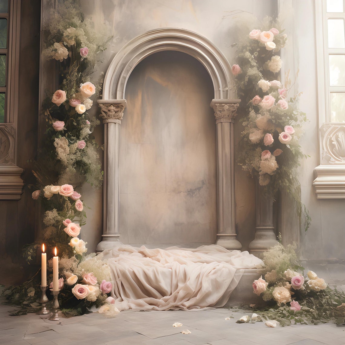 Exquisite Maternity and Newborn Soft, Floral, Pastel Digital Backdrops ...