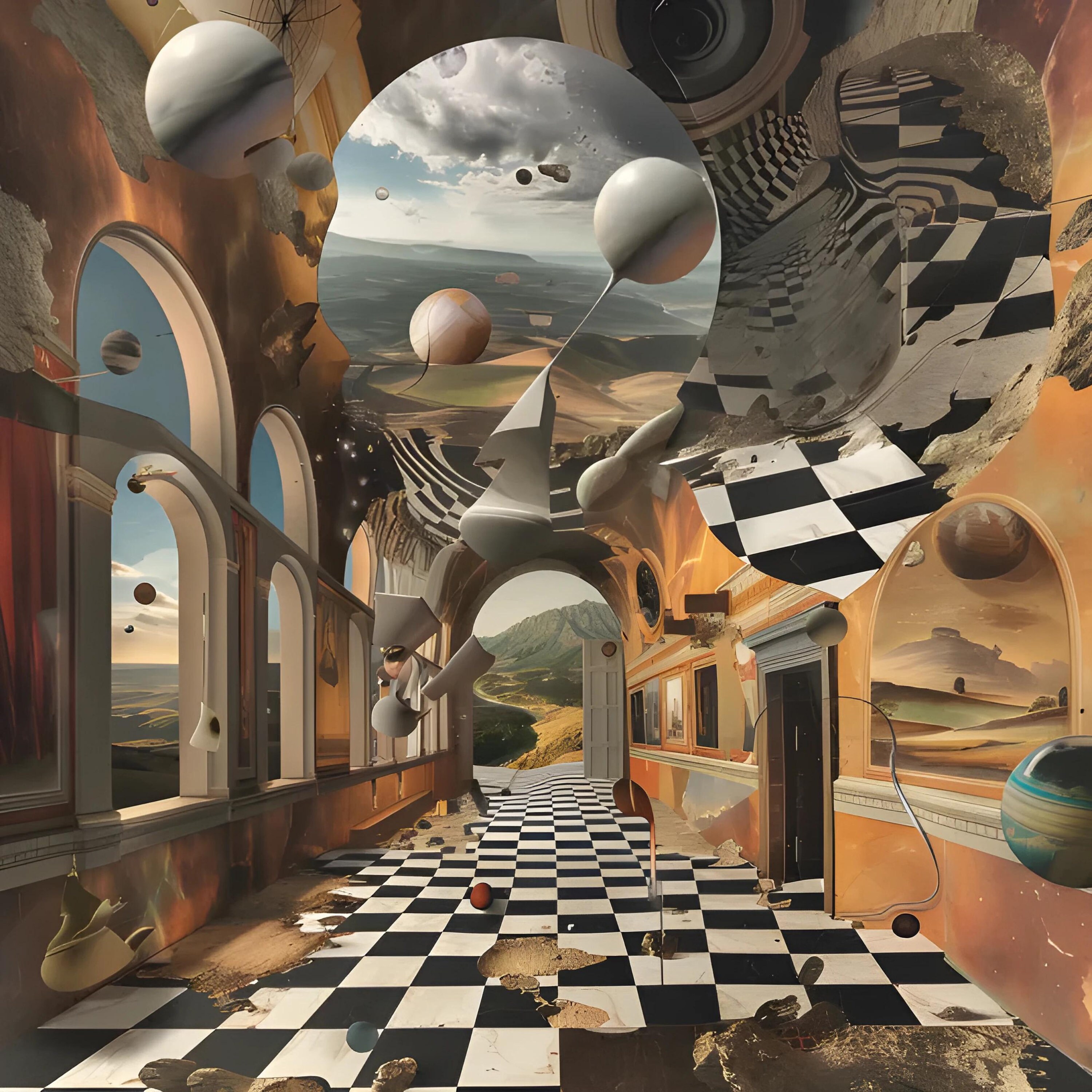 Set of 5 in 5K Surreal Digital Art Scenes With Unconventional Items and ...