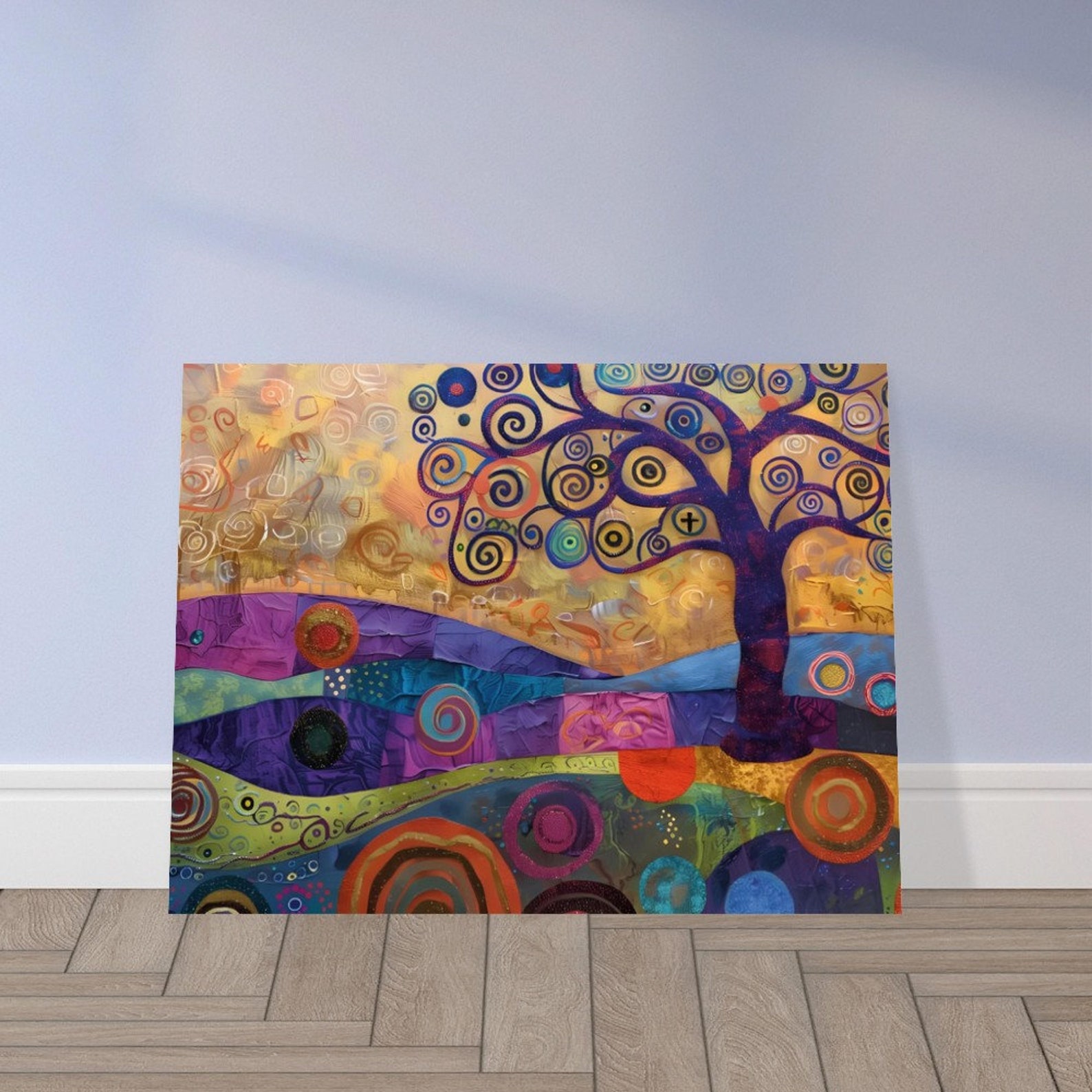 Klimt Design Print, Zen Woven Art Style, Nature Landscape Design, Art ...