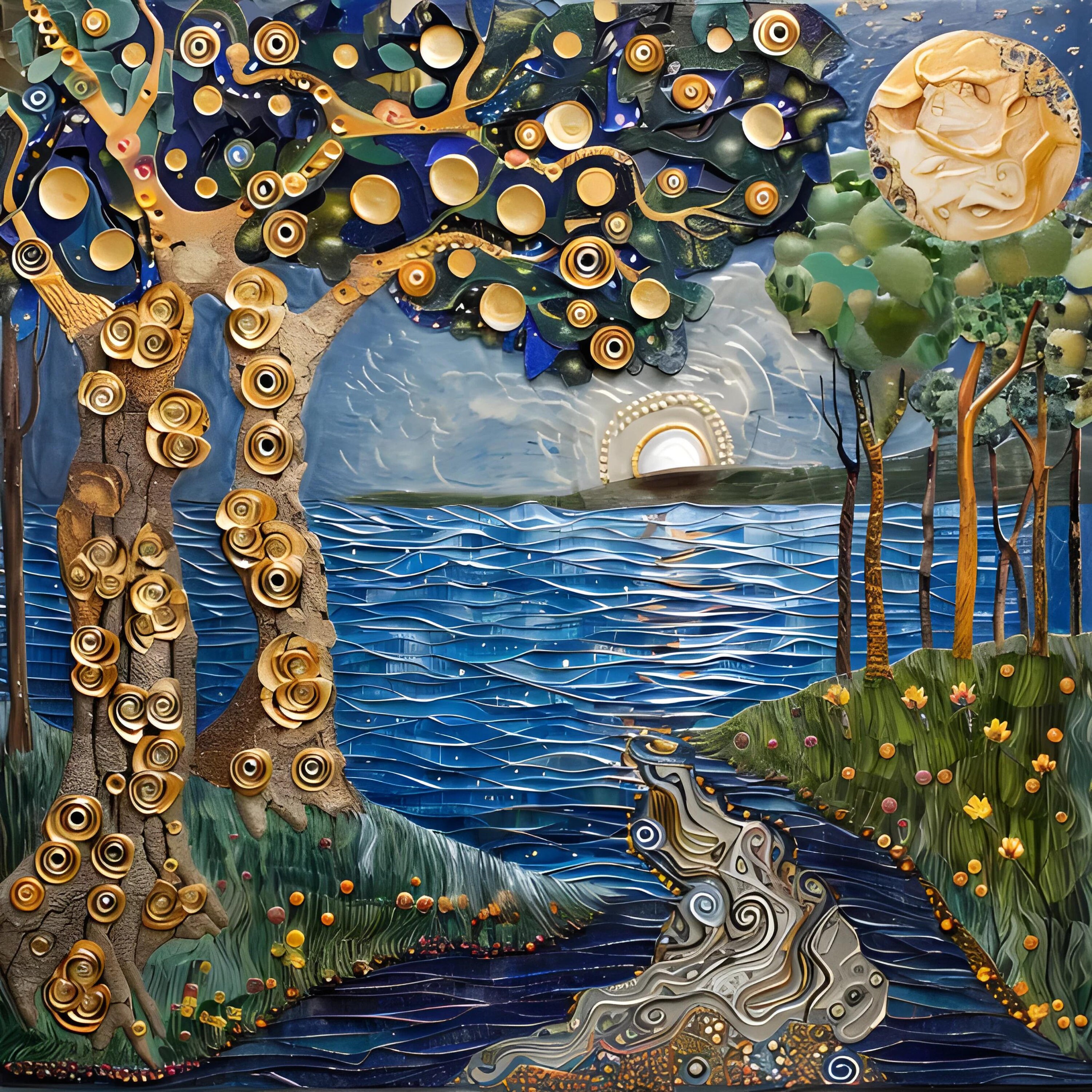 Remarkable Gustav Klimt Inspired Landscapes in 5K Set of 5. Print on ...