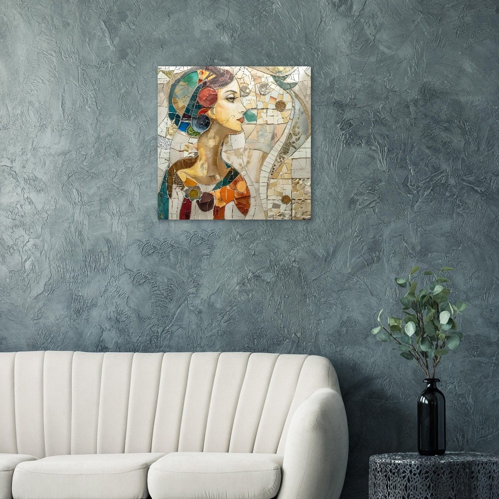 Portrait Art Mosaic, Tiled Expressionism Gorgeous Mosaic Art Print ...