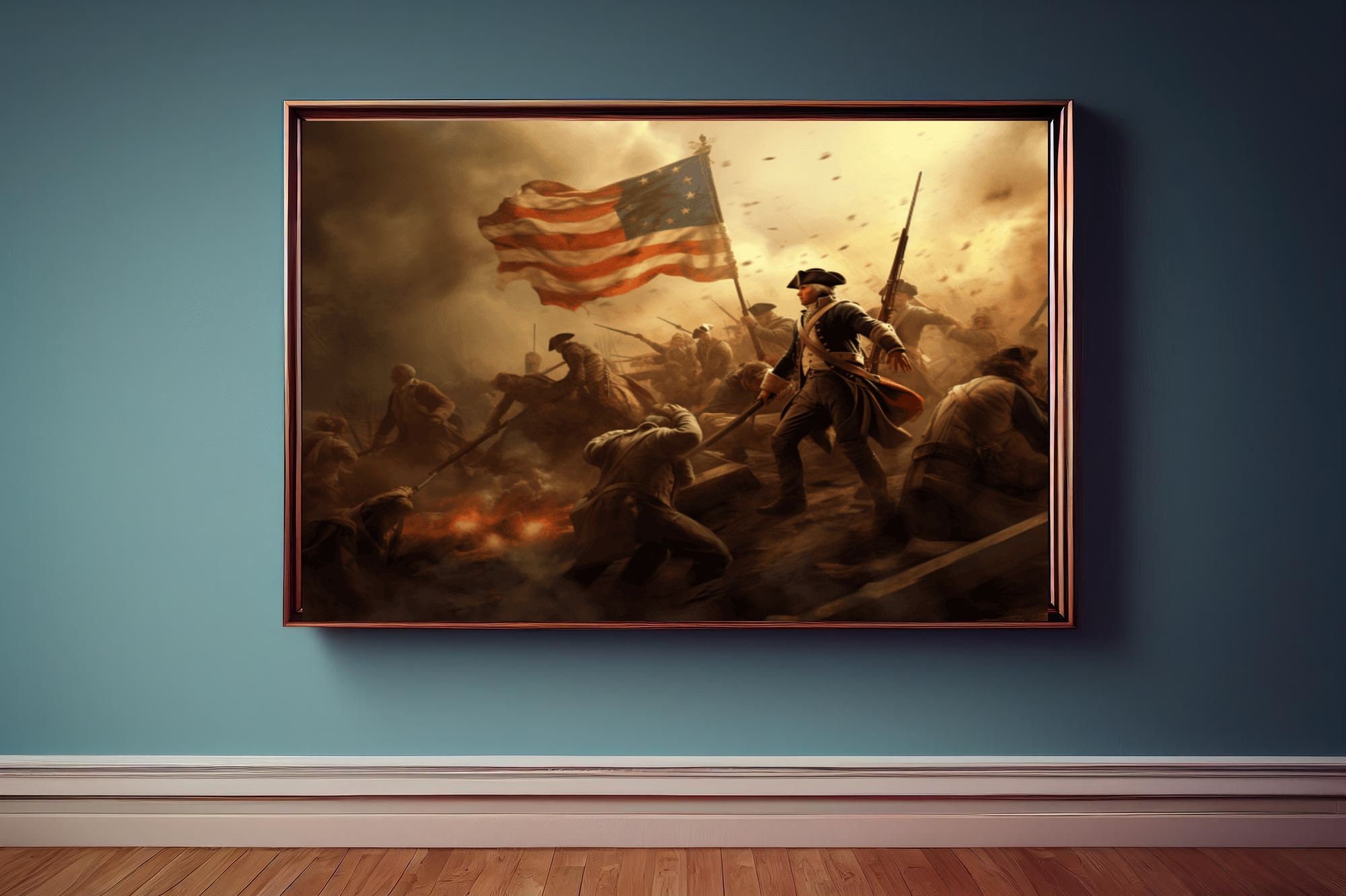American Revolution Vintage Landscape Poster, Large Art Print ...