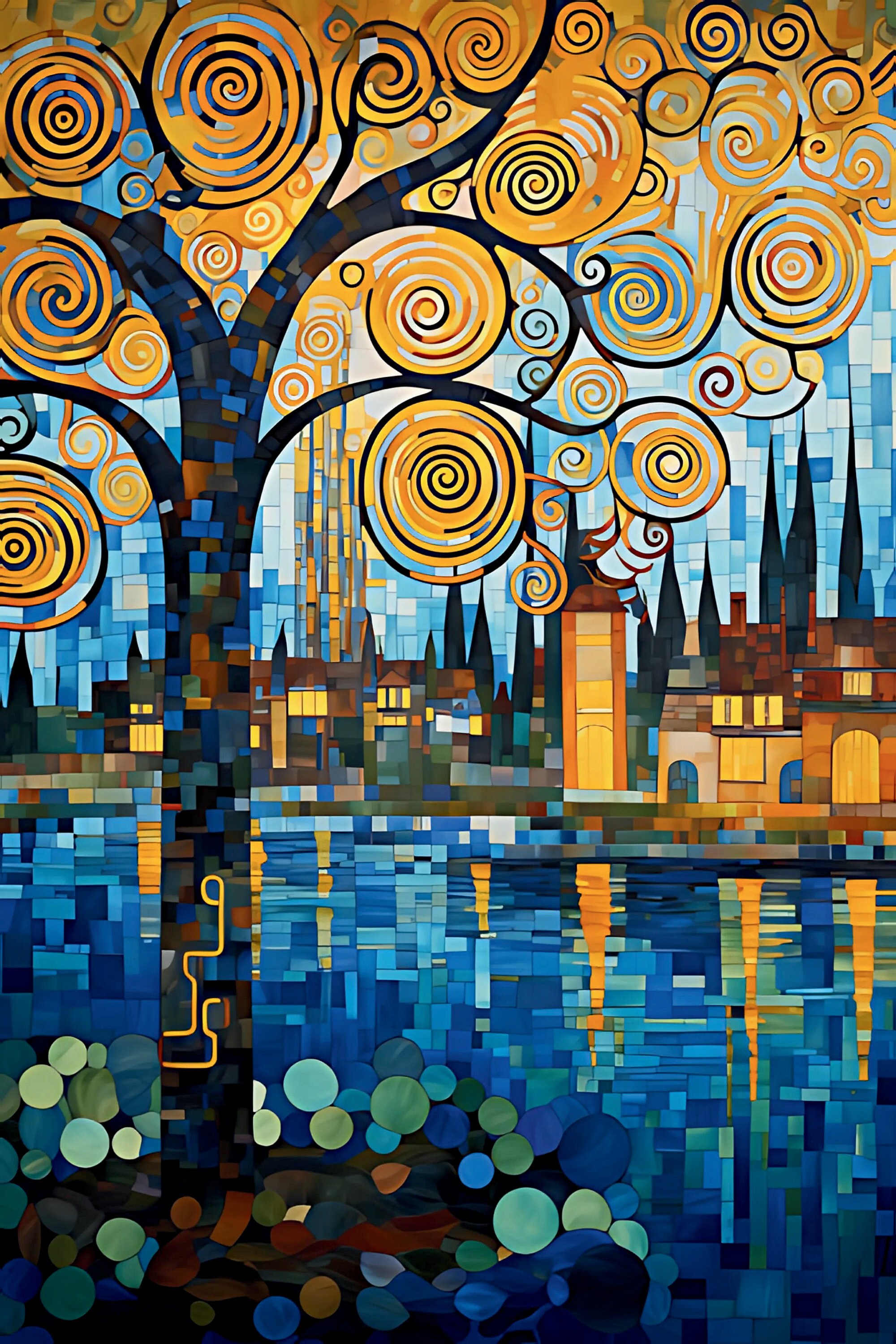 Incredible Gustav Klimt Inspired Landscapes in 5K! Set of 5. Print on ...