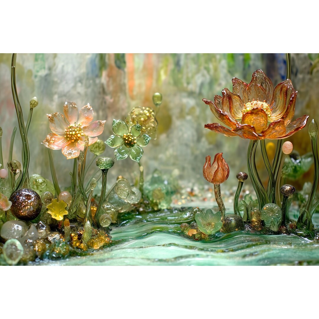 Stained Glass Flower Art Bundle - 20K 500 DPI Botanical Prints, Hyper ...