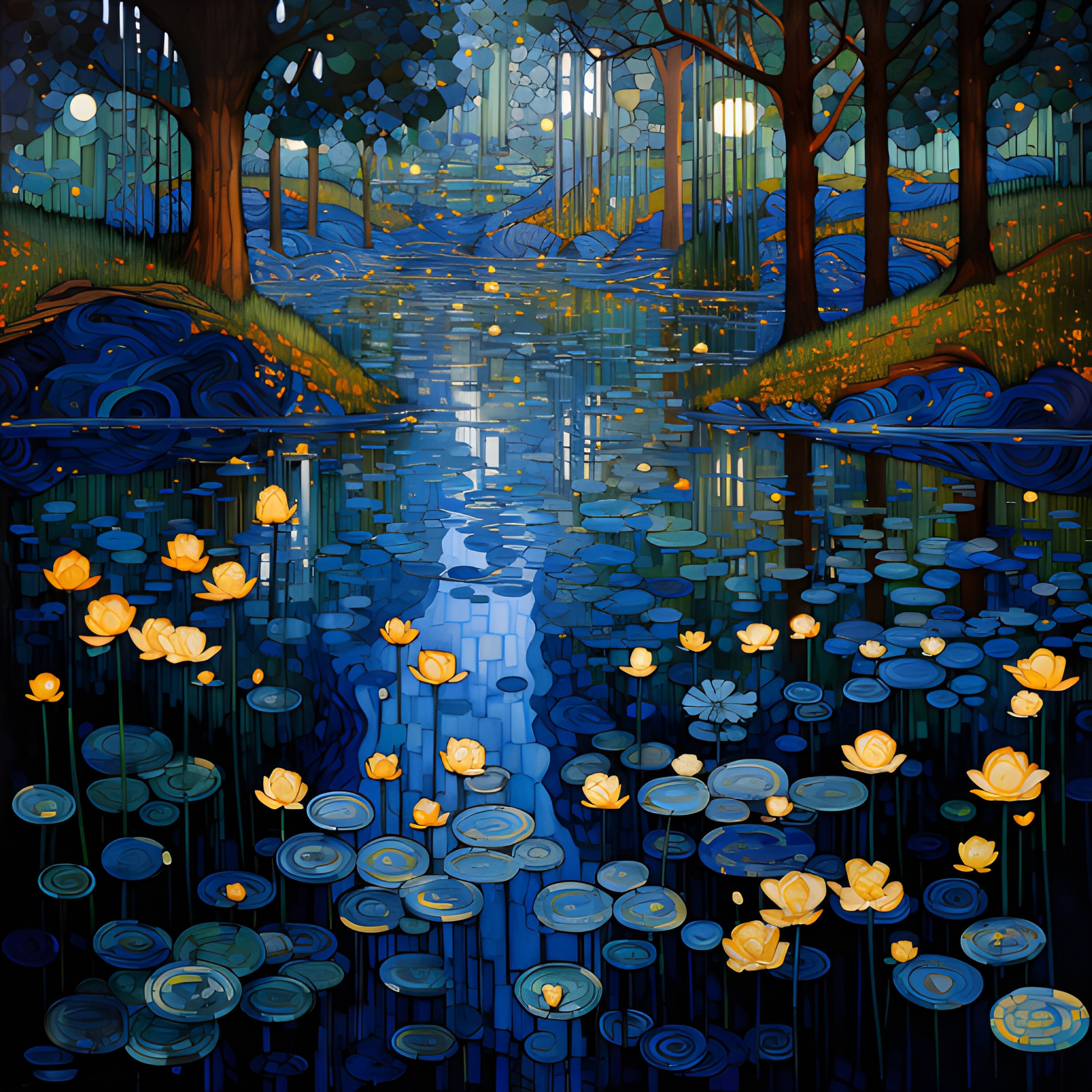 Incredible Gustav Klimt Inspired Landscapes in 25K! Set of 5, Digital ...