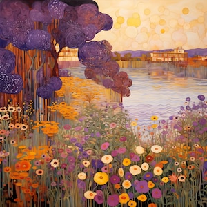 Set of 5 Gustav Klimt Landscape Prints 30K Quality Digital Downloads ...